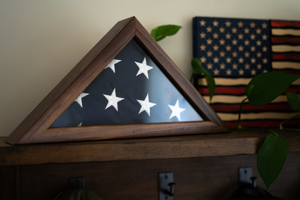 Walnut American-Made Flag Case – Flags Of Valor LLC