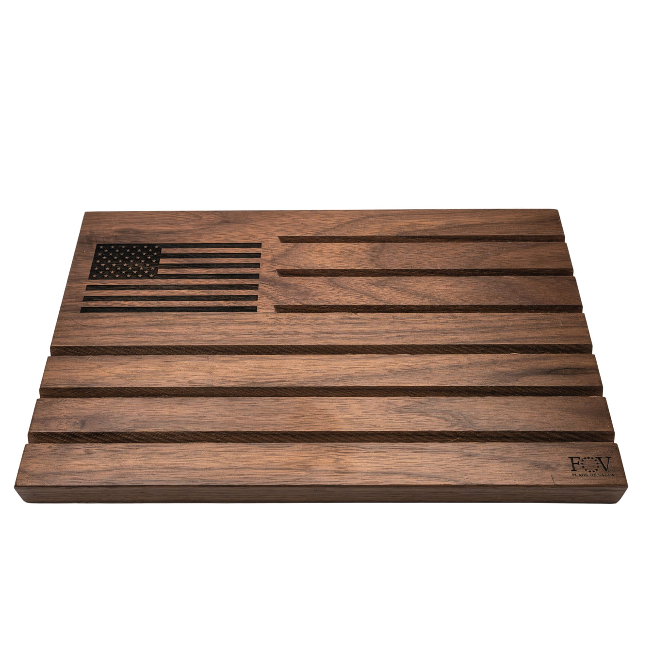 Wooden Desktop Challenge Coin Holder – Flags Of Valor